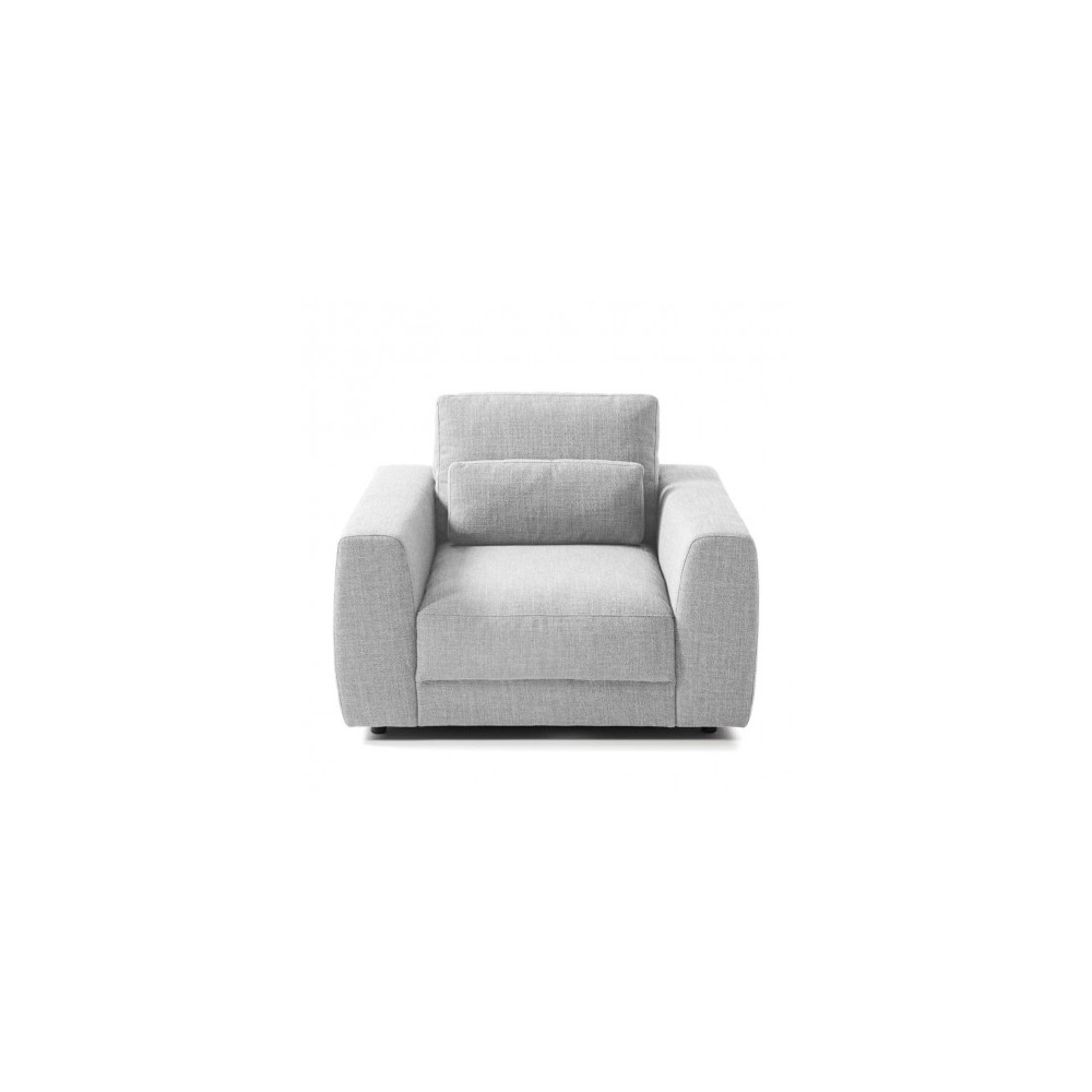 Rease - Sillón individual estilo moderno en tela color gris claro