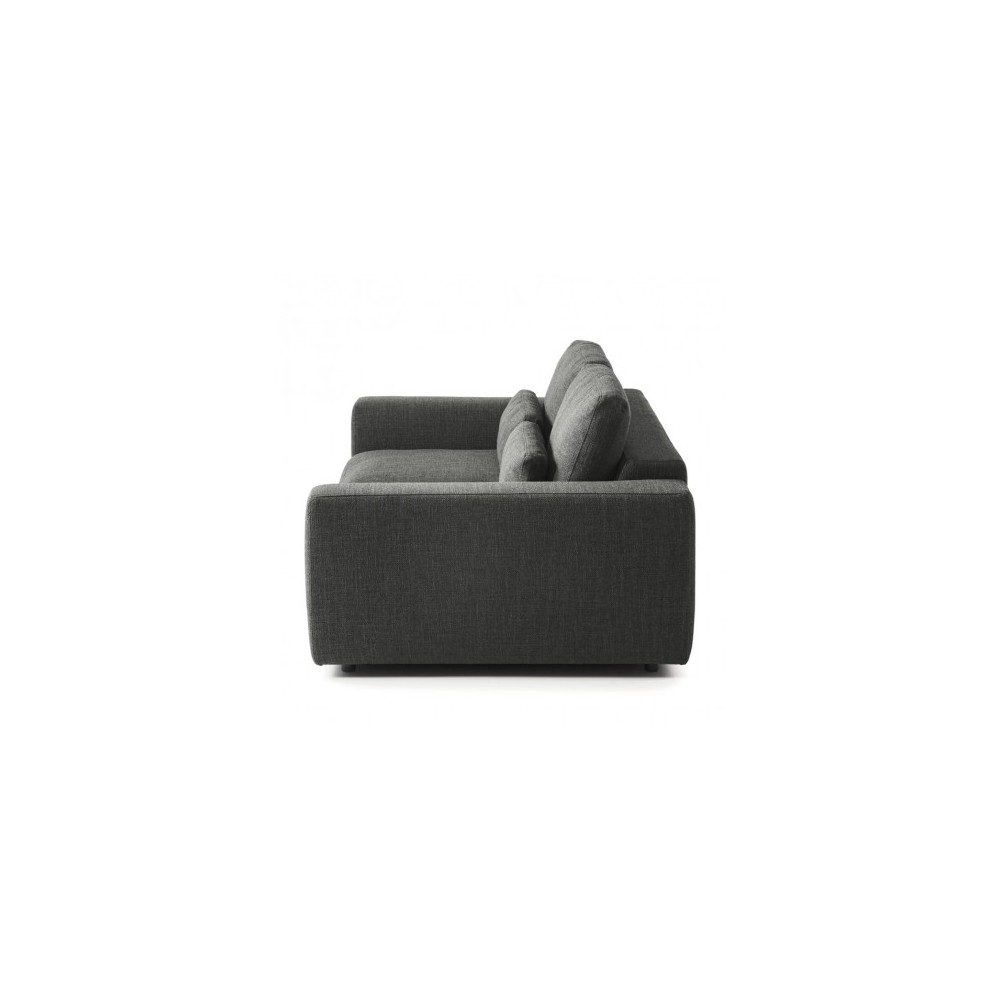 Rease- Loveseat estilo moderno en tela color gris oscuro