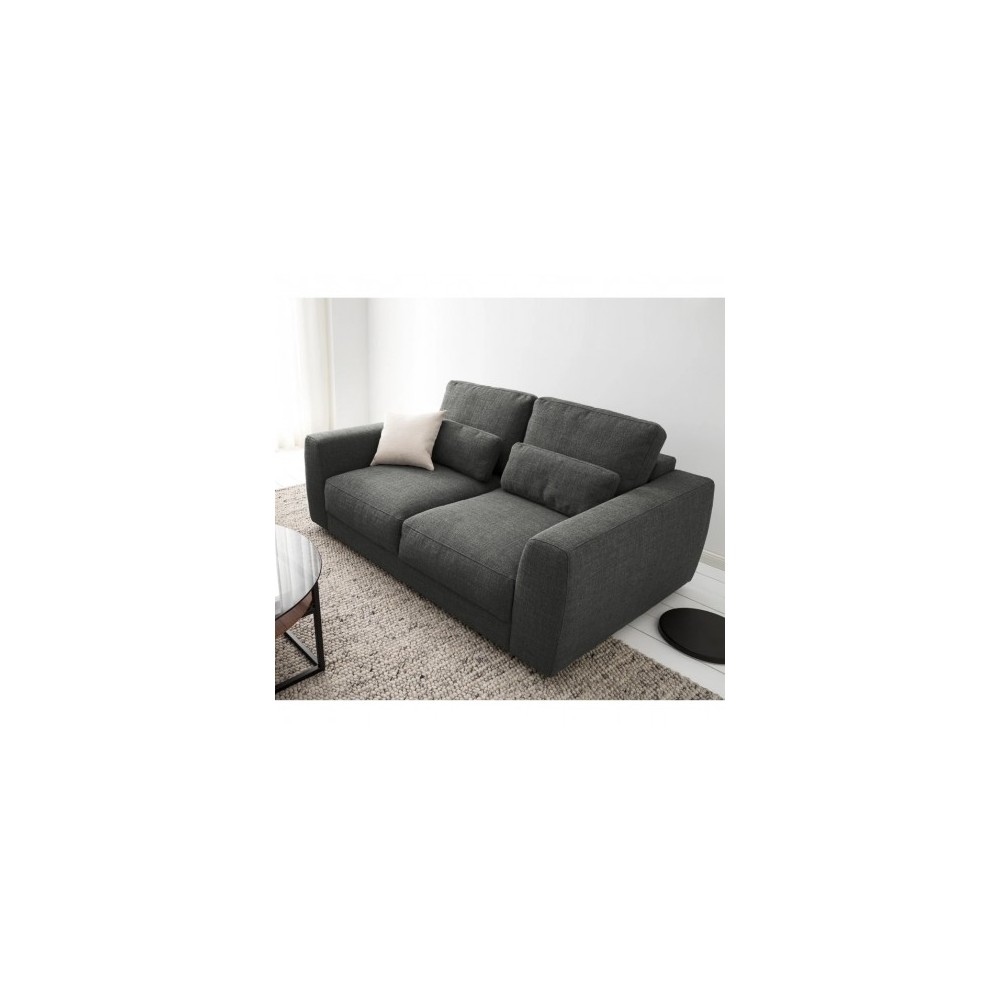 Rease- Loveseat estilo moderno en tela color gris oscuro