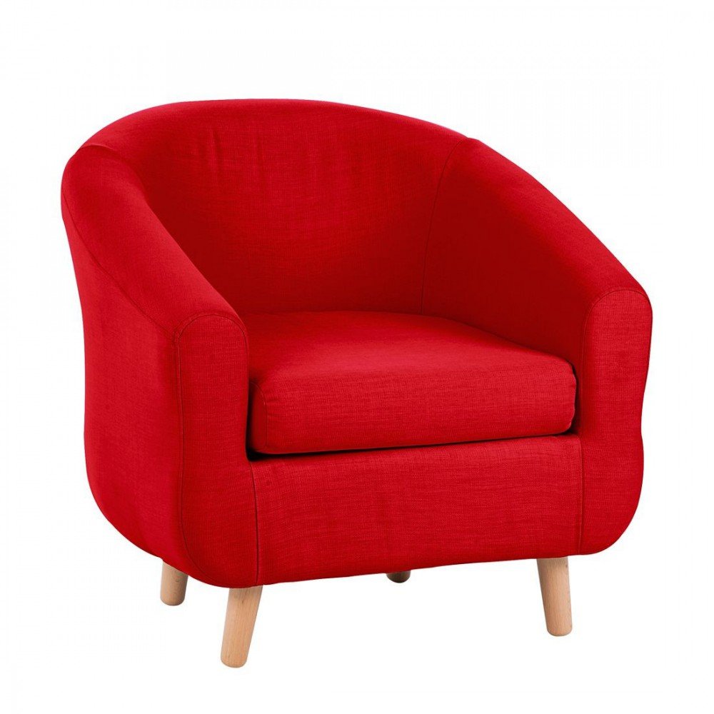 Crack - Sillón estilo moderno con tela color rojo