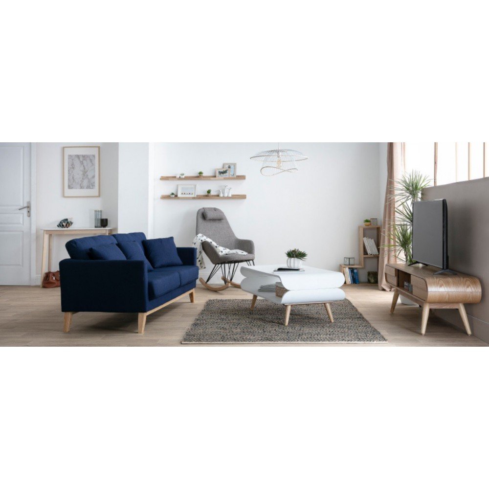 Prince - Sofá estilo moderno tela color azul marino