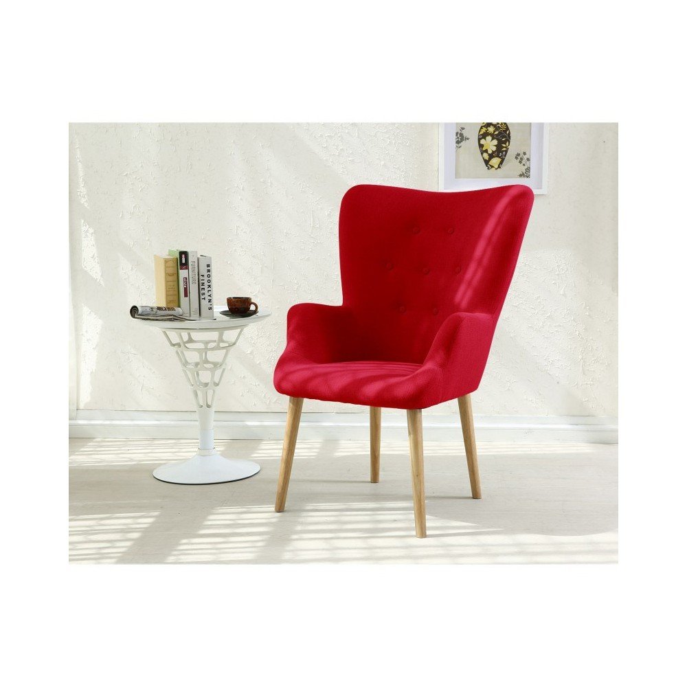Shine - Sillón estilo escandinavo con tela color rojo
