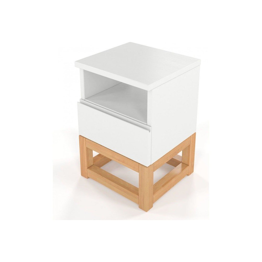 Rhapsody - Buro estilo moderno con cuerpo blanco y base de madera de ...